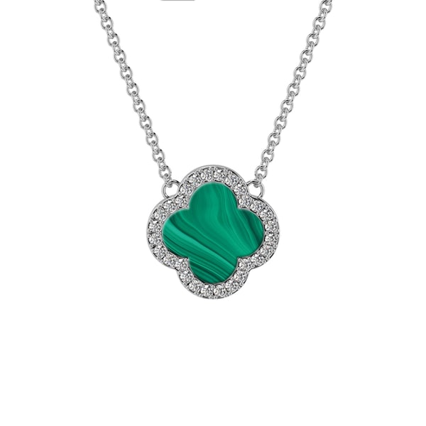 Sterling Silver Green Clover Necklace - Etsy