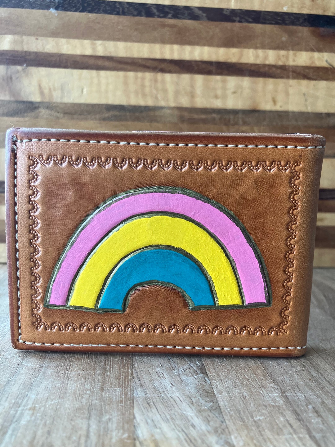 Painted Rainbow Lightning Wallet W/ Mindfulness Pocket - Etsy