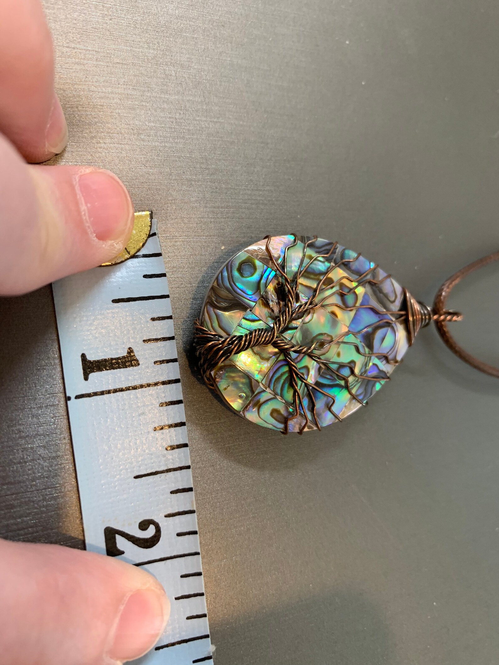 Antiqued Copper Wire Wrapped Abalone Pendant Abalone Tree of | Etsy