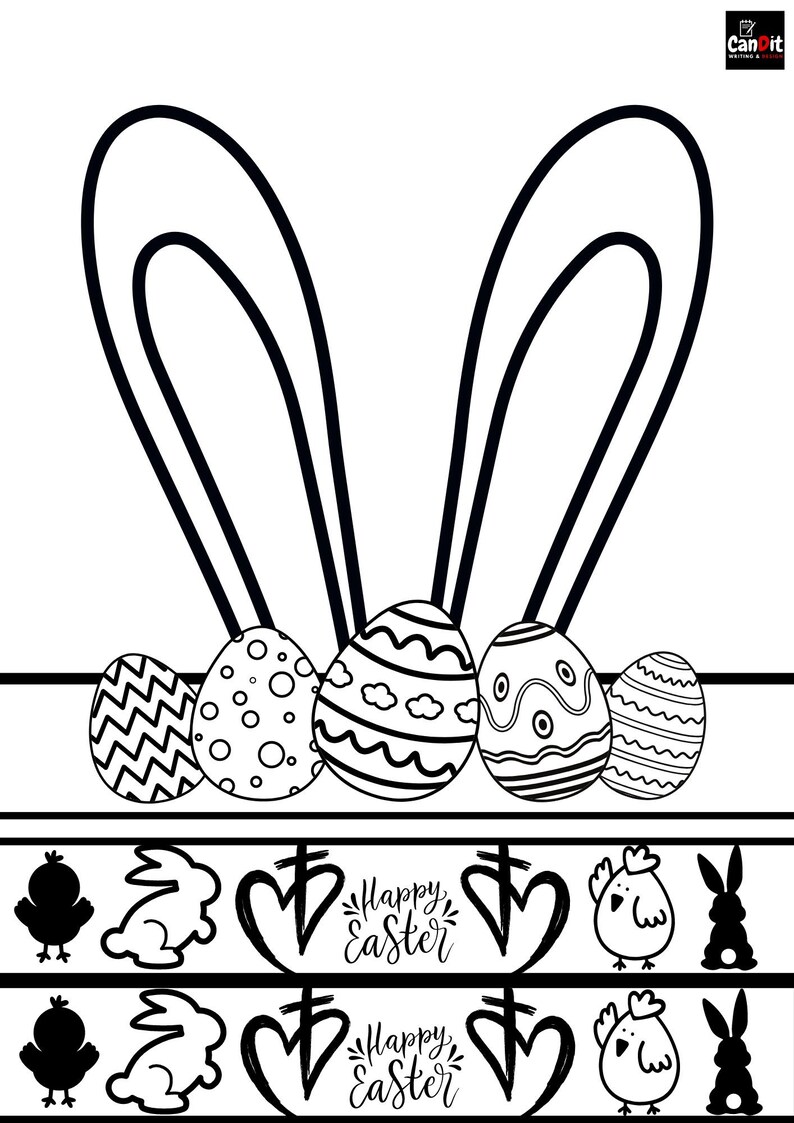 Easter Bunny Ears Crown Printables, Floral + Egg Designs Headband ...
