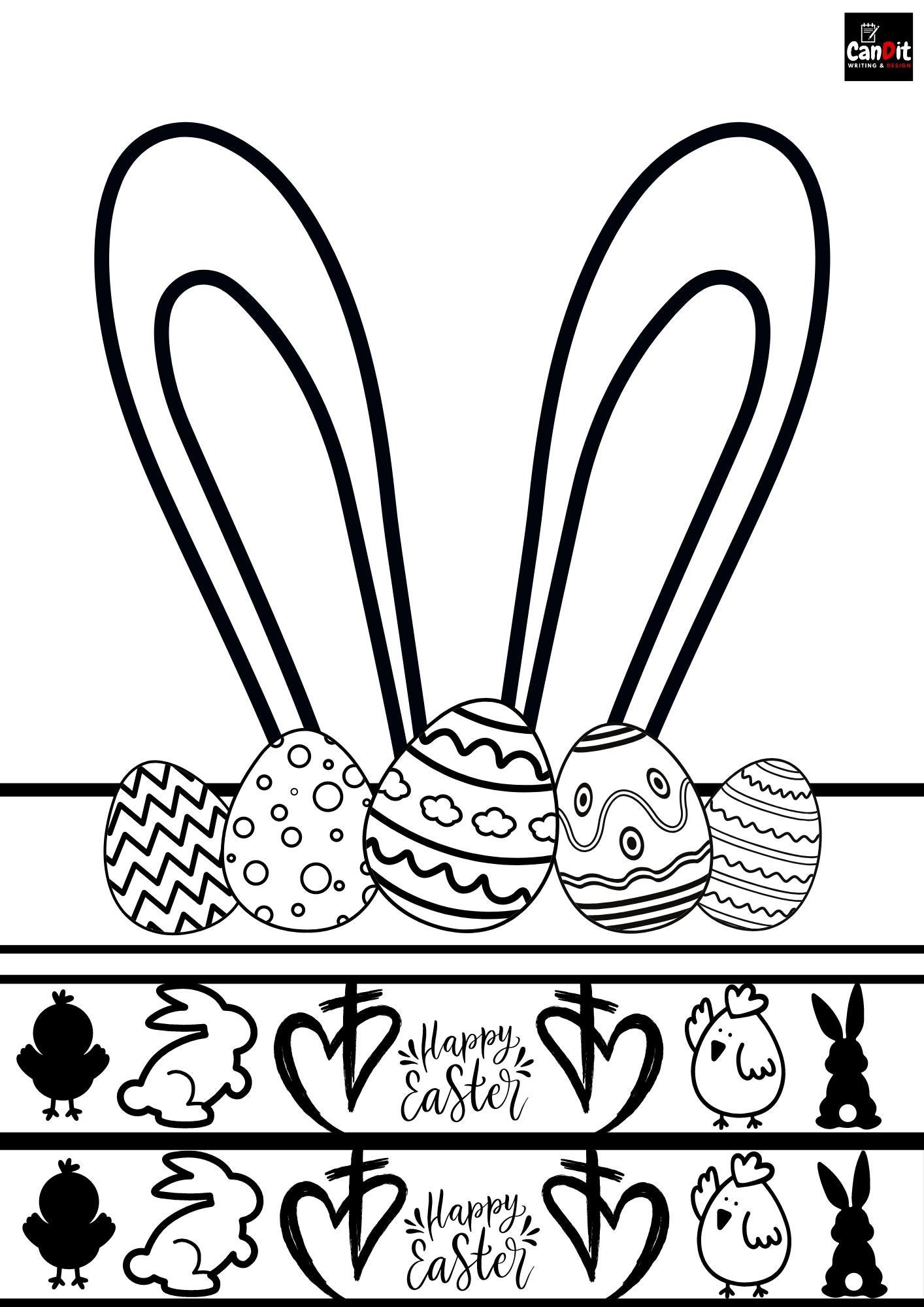 Easter Bunny Ears Crown Printables, Floral + Egg Designs Headband ...