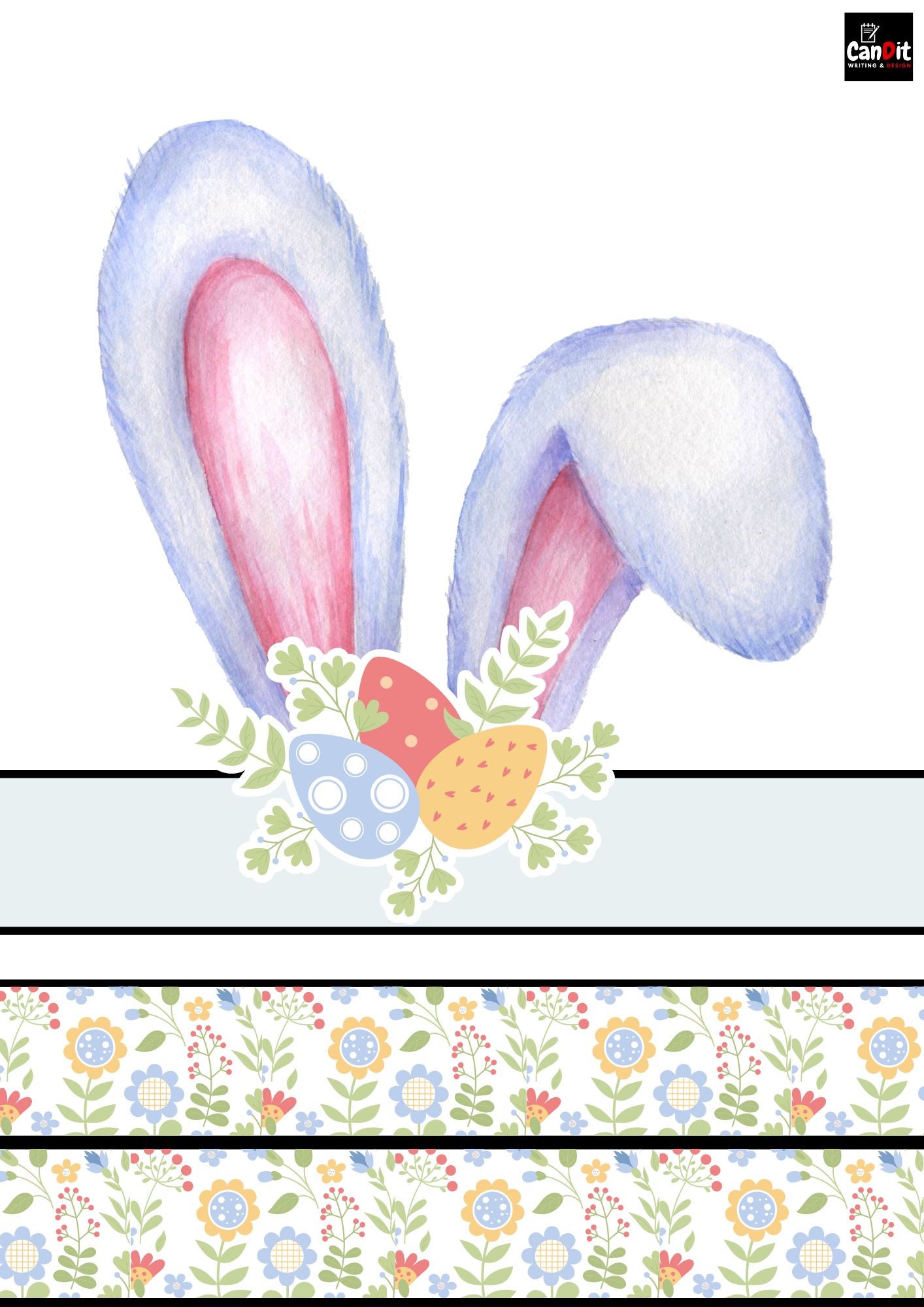 Easter Bunny Ears Crown Printables, Floral + Egg Designs Headband ...