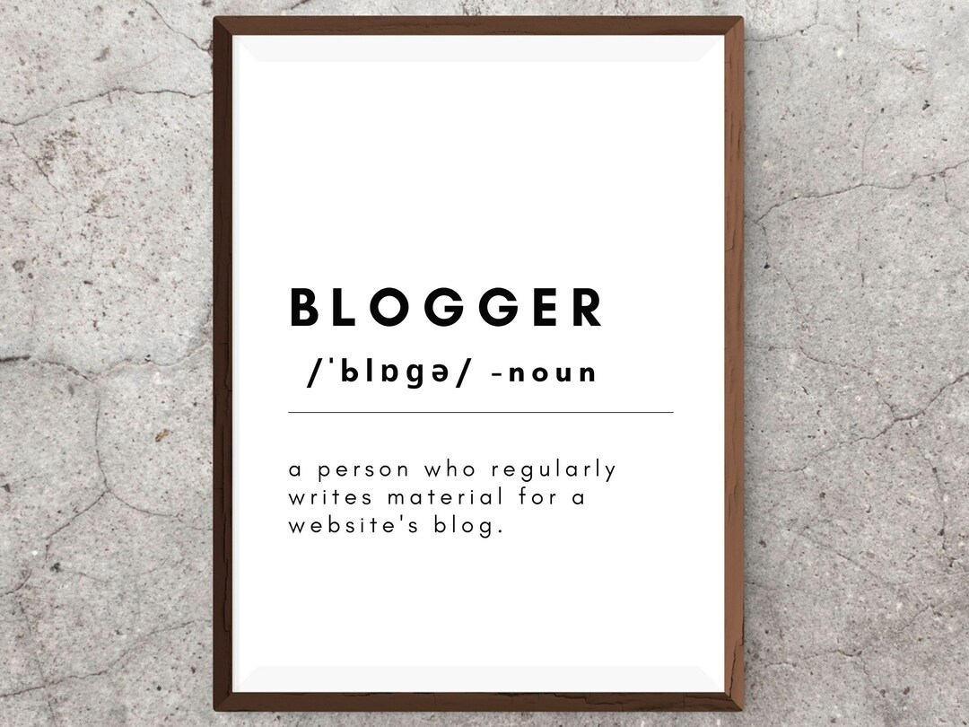 Blogger Definition Print Typography Poster Gift for Writer - Etsy