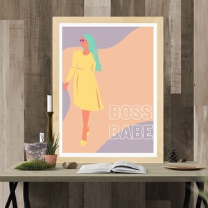 Boss Babe Printable Wall Art, Girly Office Décor, Empowered Blogger ...