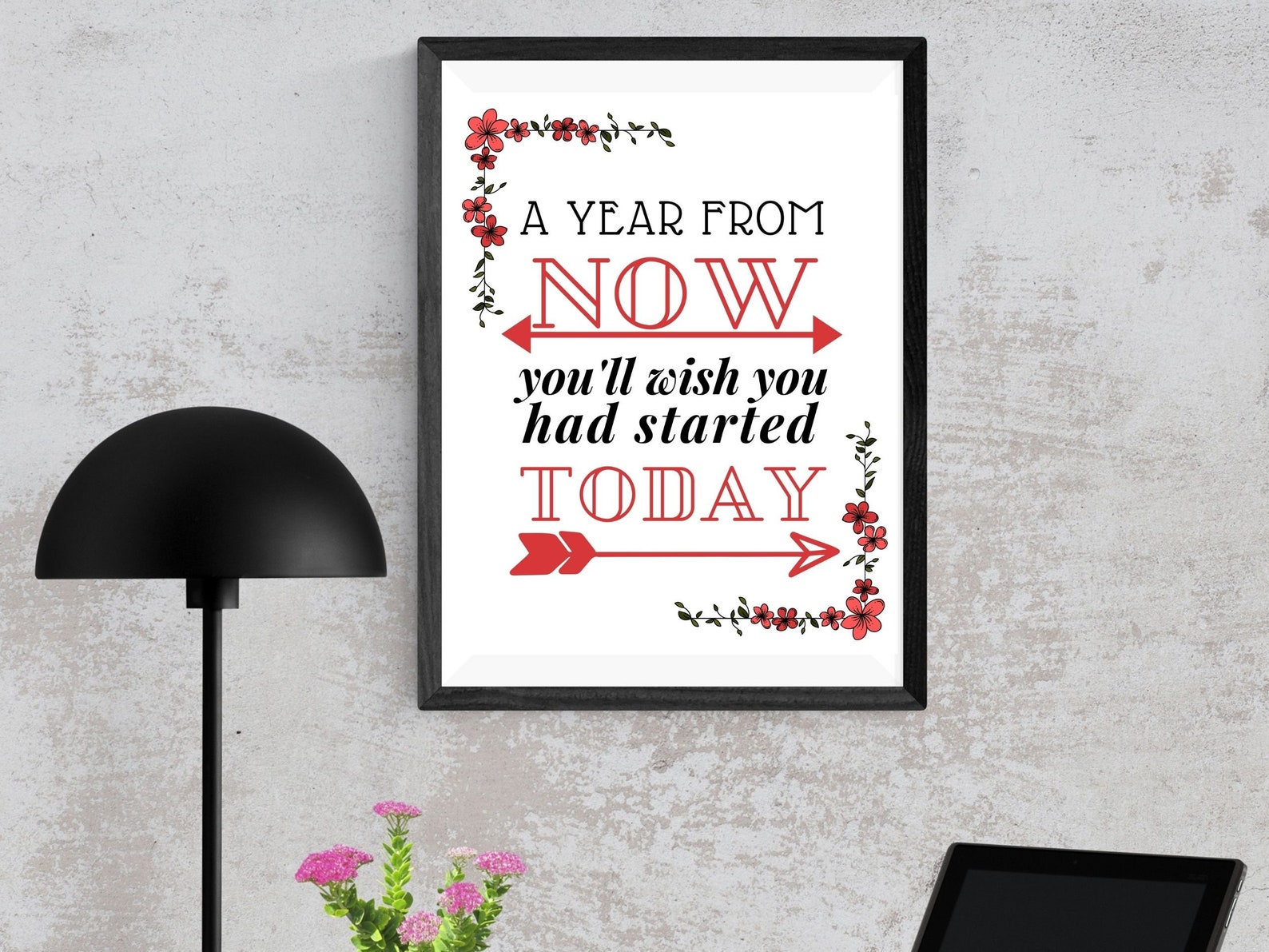Motivational Quote A year from now you'll wish you | Etsy