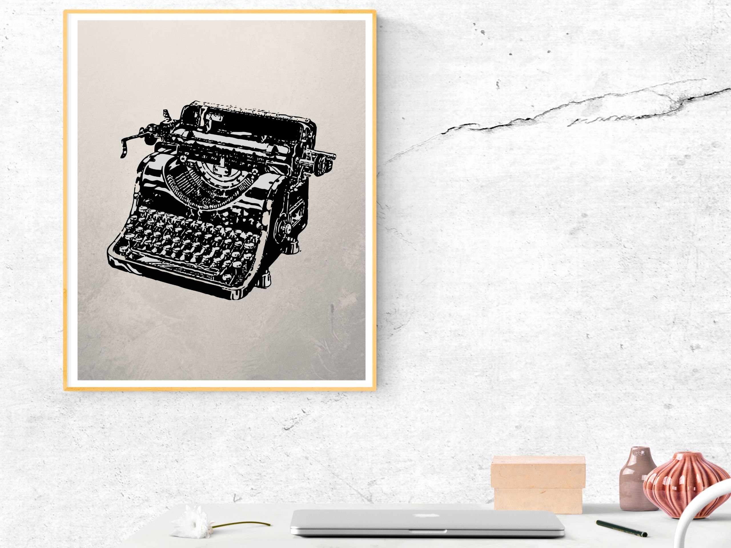 Downloadable Typewriter Wall Art Print, Antique Minimalistic Retro ...