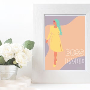 Boss Babe Printable Wall Art, Girly Office Décor, Empowered Blogger ...