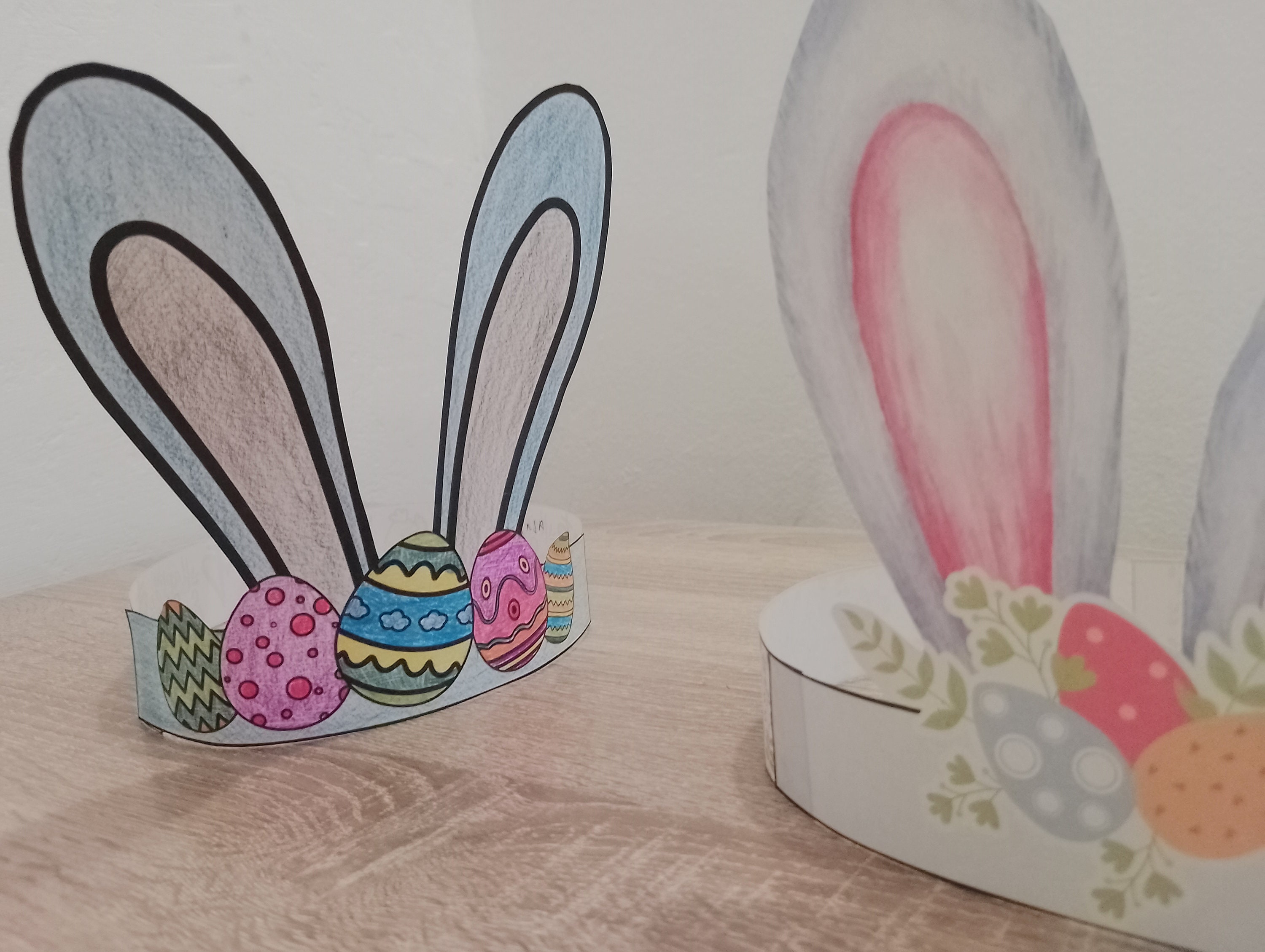 Easter Bunny Ears Crown Printables, Floral + Egg Designs Headband ...