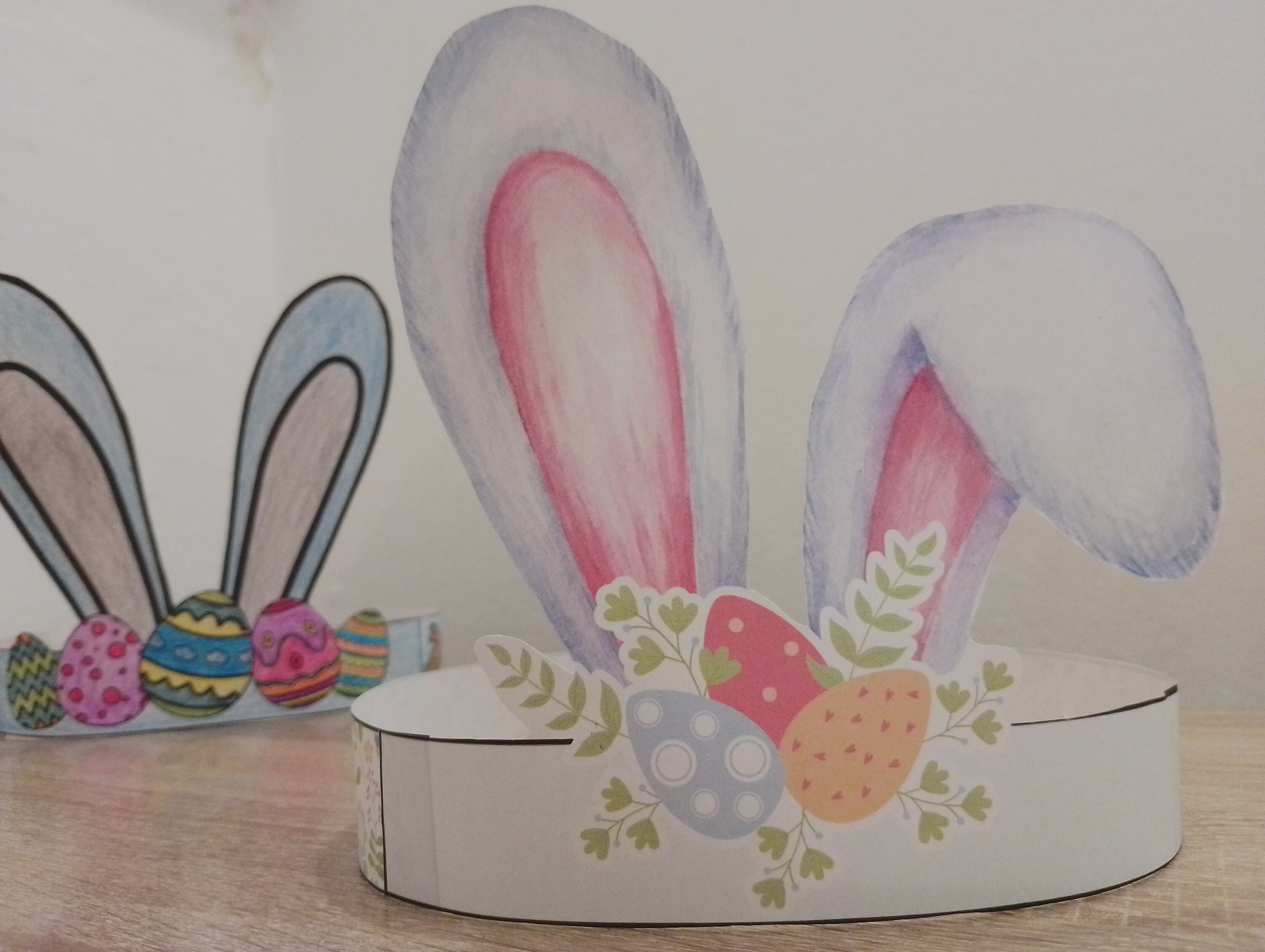 Easter Bunny Ears Crown Printables, Floral + Egg Designs Headband ...