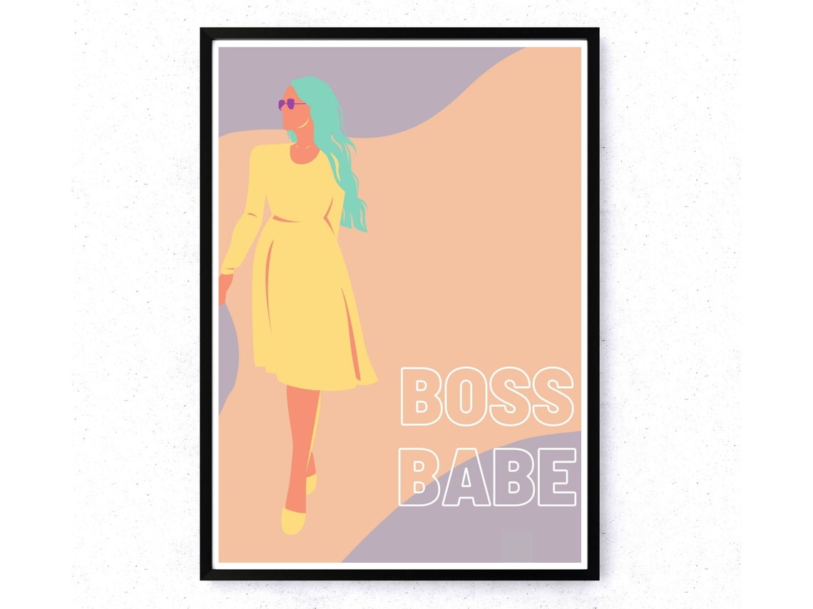 Boss Babe Printable Wall Art Girly Office Décor Empowered - Etsy