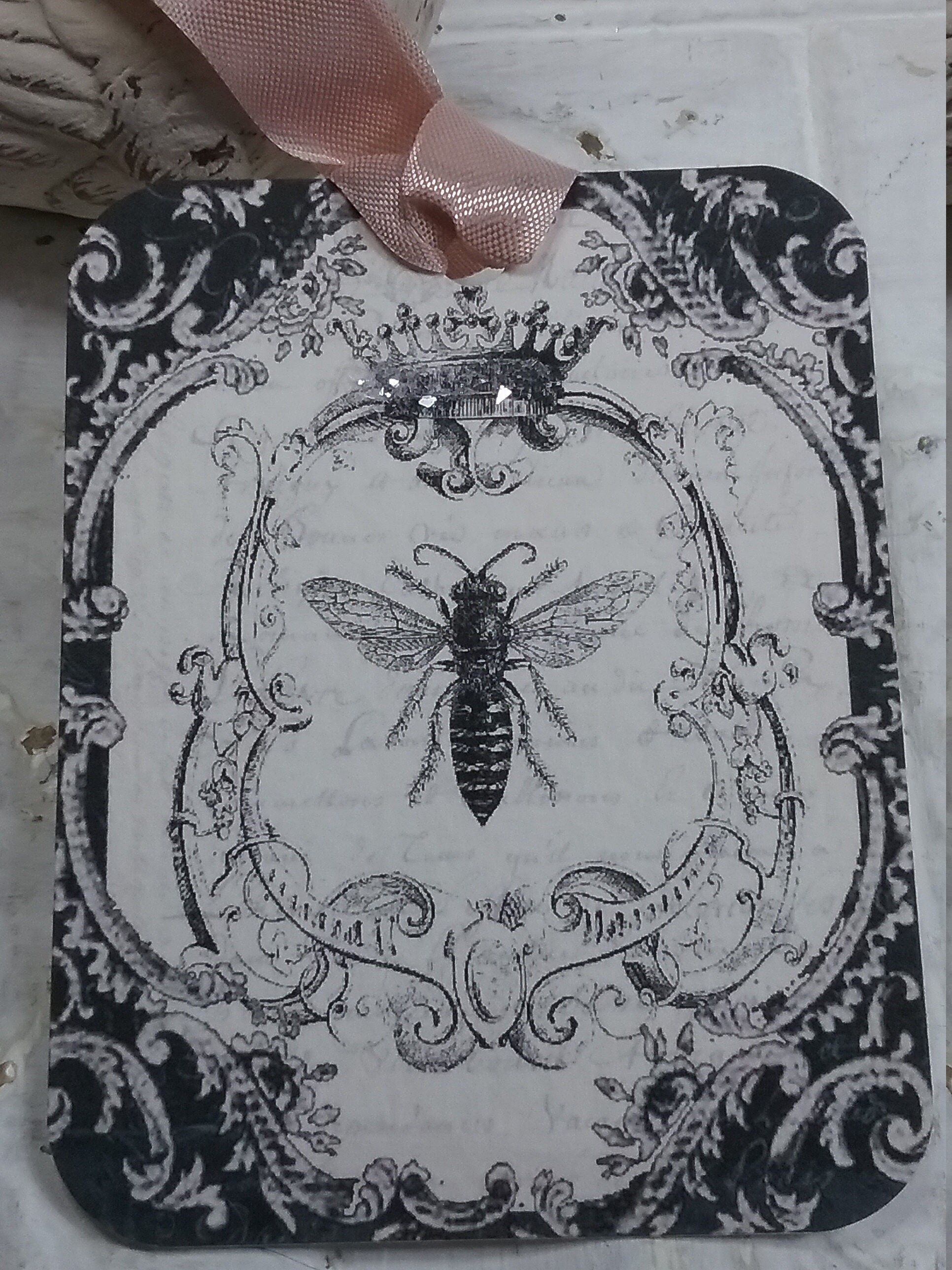 French Bee Gift Tags, Provencal Bee French Chic Tags, Glittered Gift ...