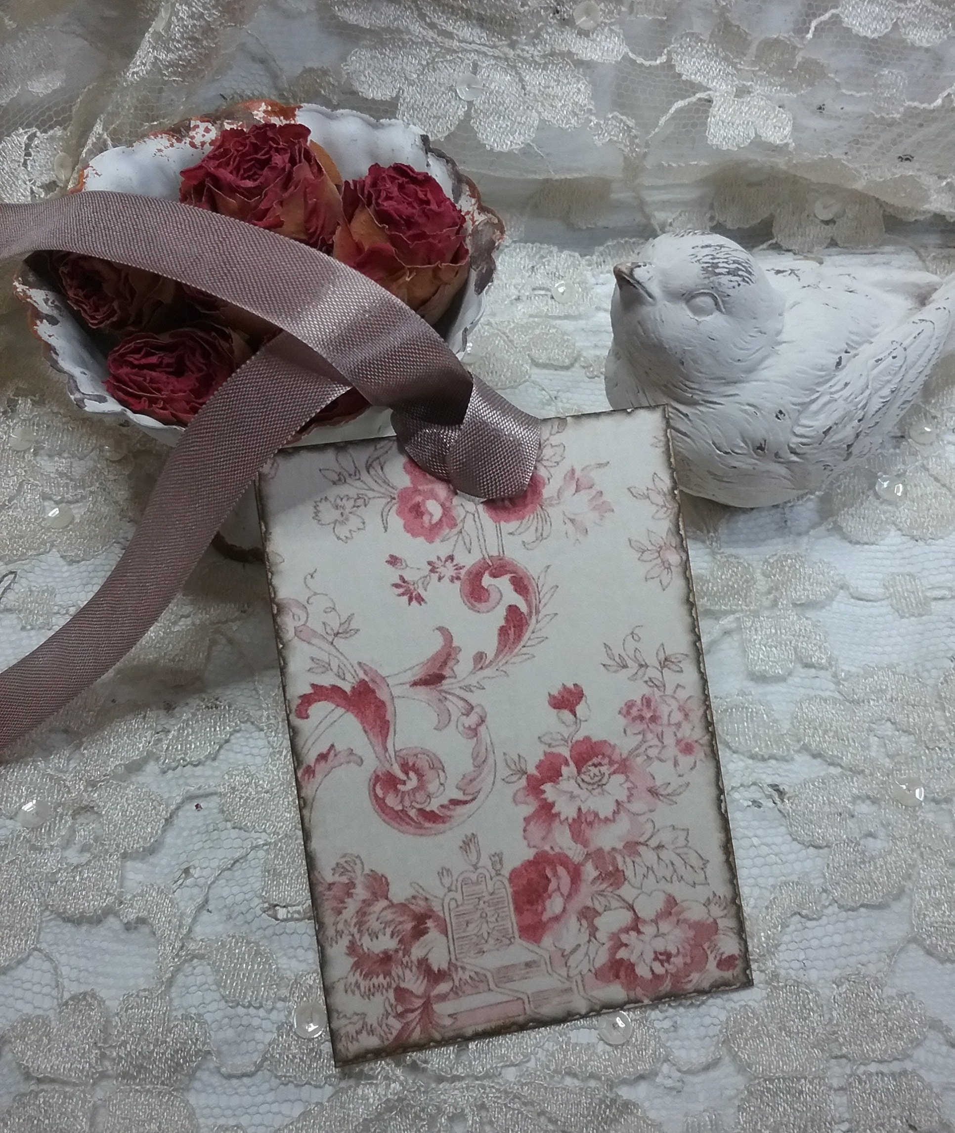 Cottage Chic Toile Tags, French Country Gift Tags, Set of Four - Etsy