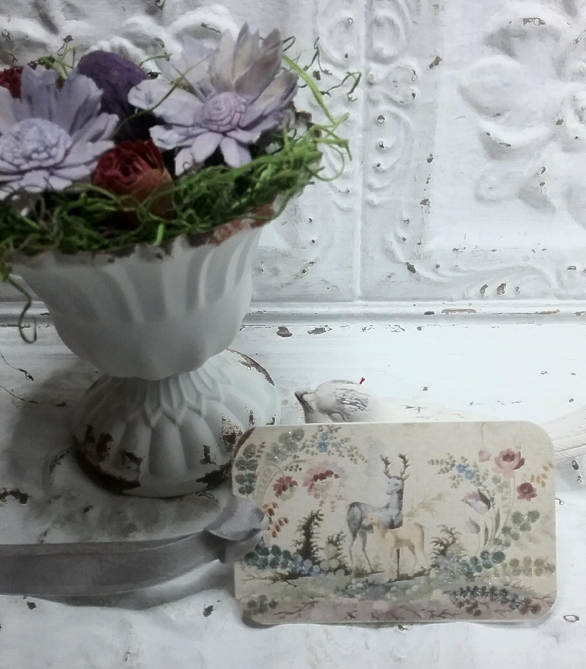 French Deer Gift Tags, Floral Forest Scene, Set of Four - Etsy