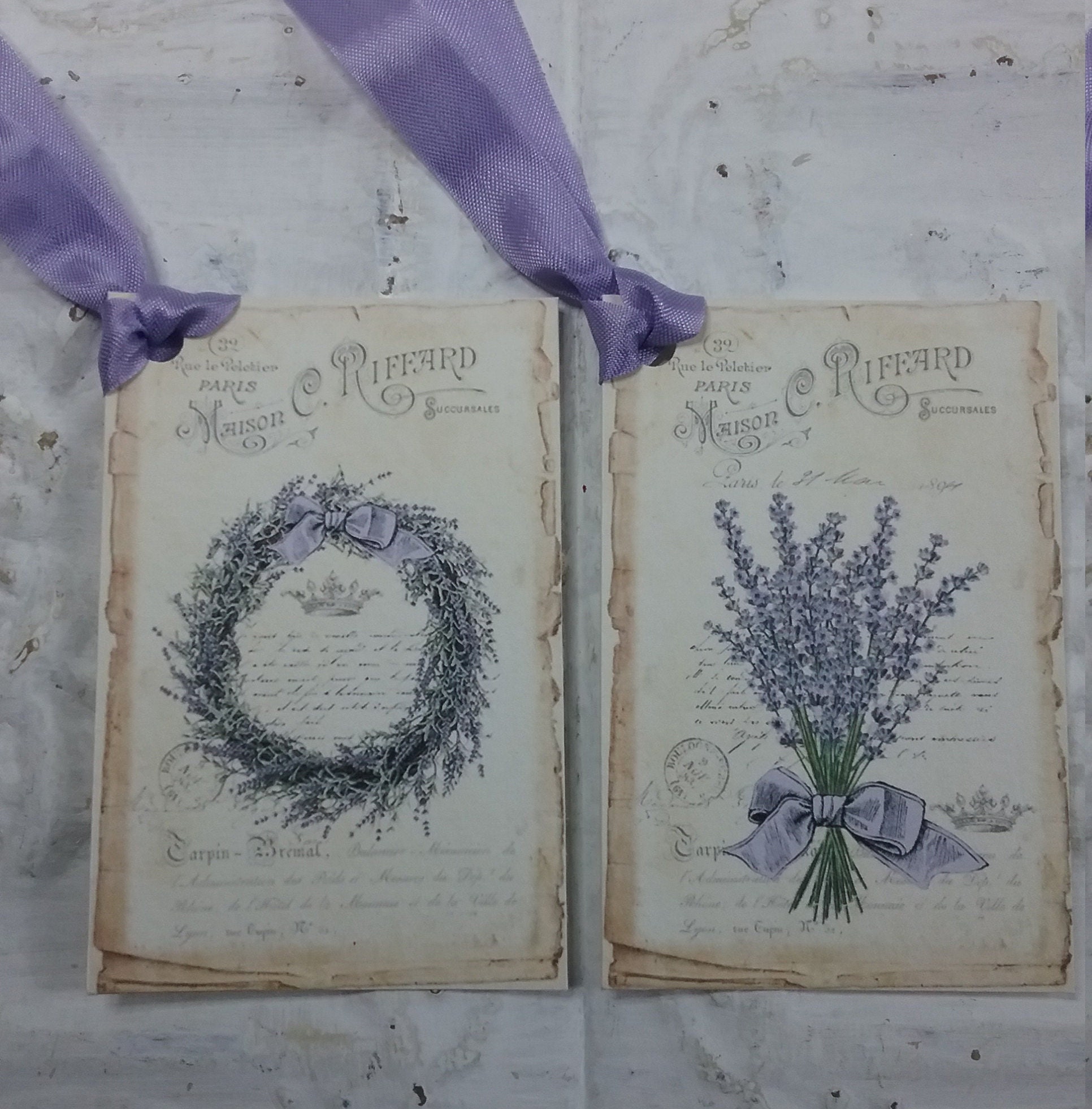 French Lavender Gift Tags, French Country Tags, Set of Four - Etsy