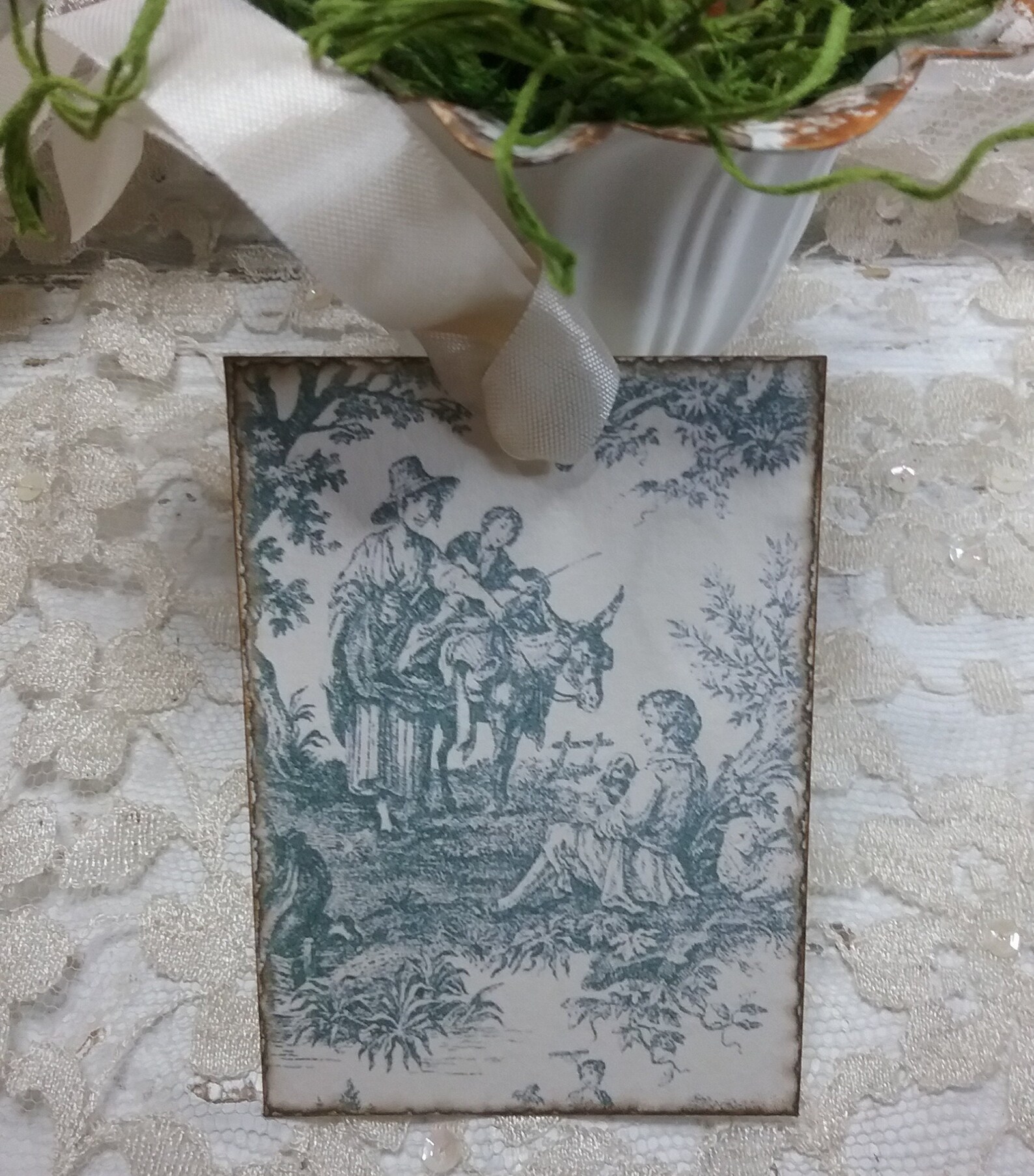 Cottage Chic Toile Tags, French Country Gift Tags, Set of Four - Etsy