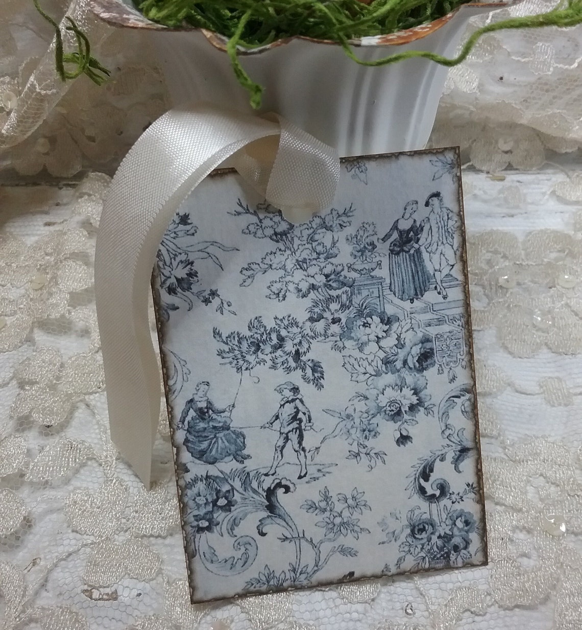Cottage Chic Toile Tags, French Country Gift Tags, Set of Four - Etsy