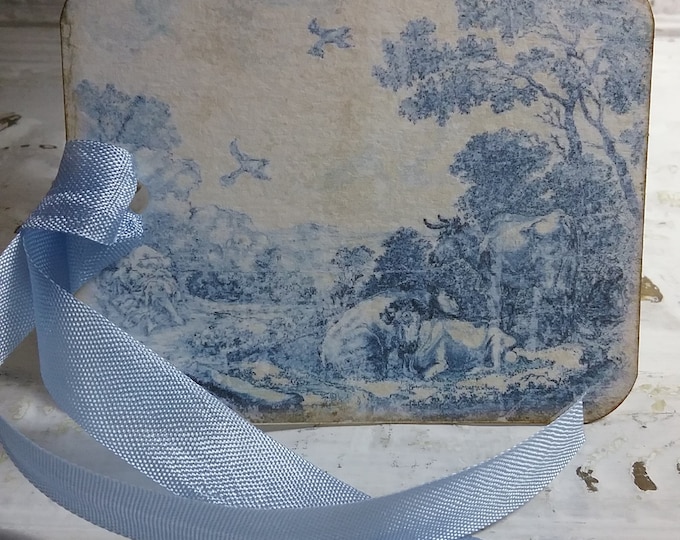 French Toile Gift Tags, Cottage Chic Tags, Set of 6 - Etsy