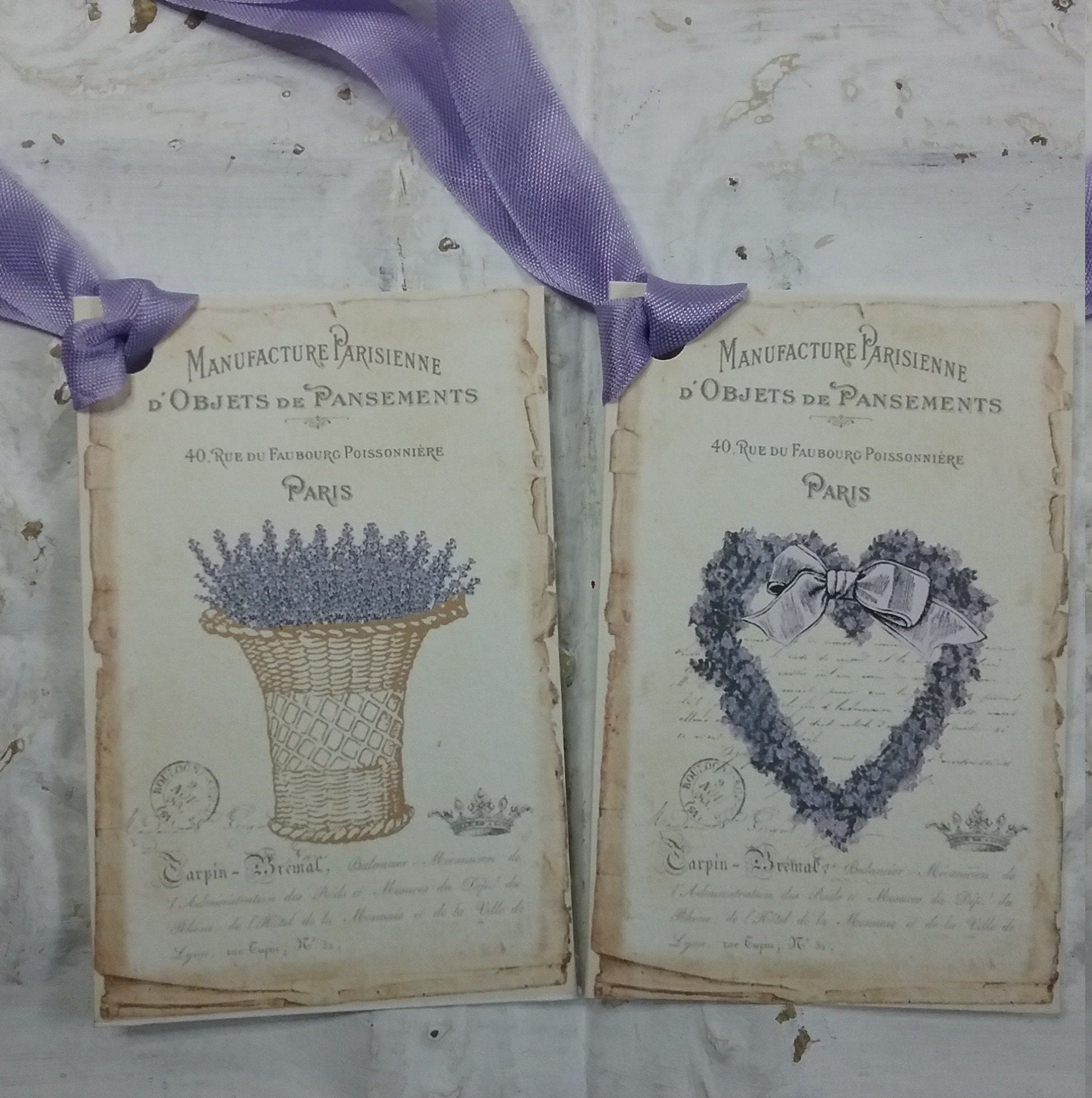French Lavender Gift Tags, French Country Tags, Set of Four - Etsy