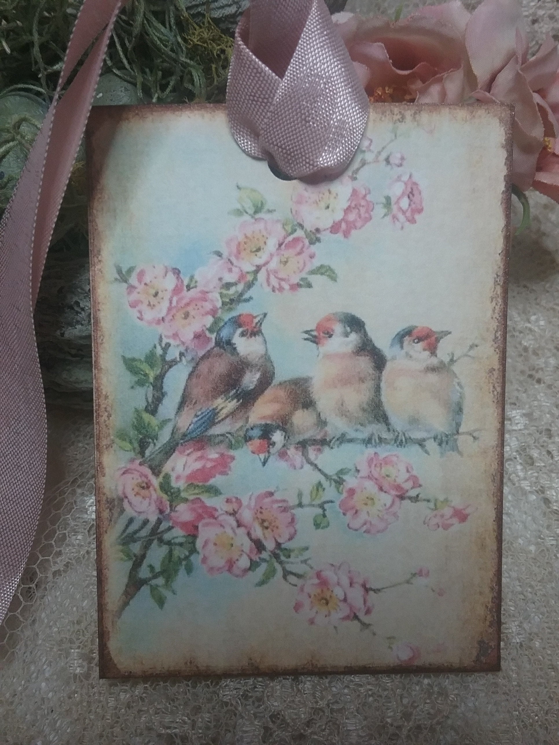 Happy Spring Bird Gift Tags, Sweet Vintage Bird Tags, Spring Tags ...