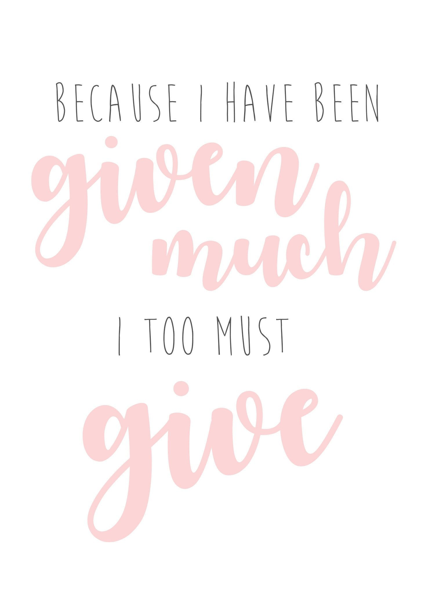 Because I Have Been Given Much Printable - Etsy