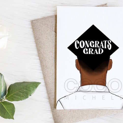 Grad and Boujee African American Graduation Card Fashion - Etsy