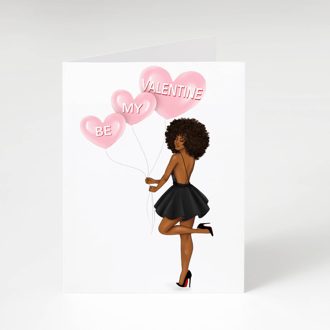 Be My Valentine African American Valentine's Day Card - Etsy