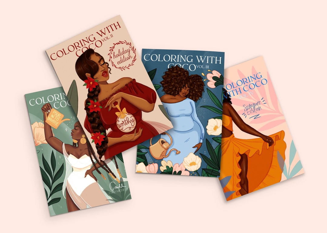 Coloring With Coco Black Girl Coloring Book Bundle Coco Michele - Etsy