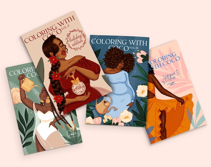 Coloring With Coco Black Girl Coloring Book Bundle | Coco Michele - Etsy