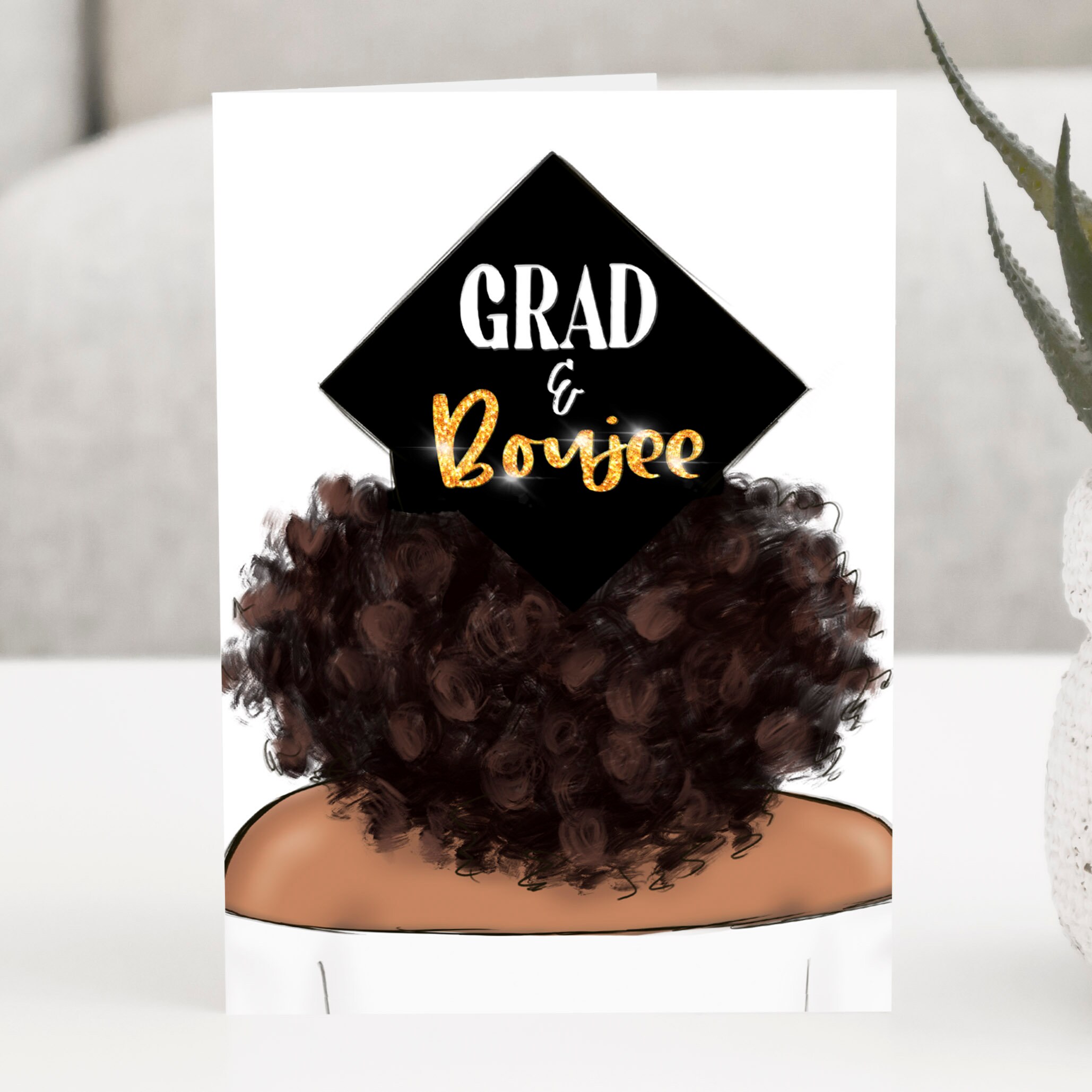 Grad and Boujee African American Graduation Card Fashion - Etsy