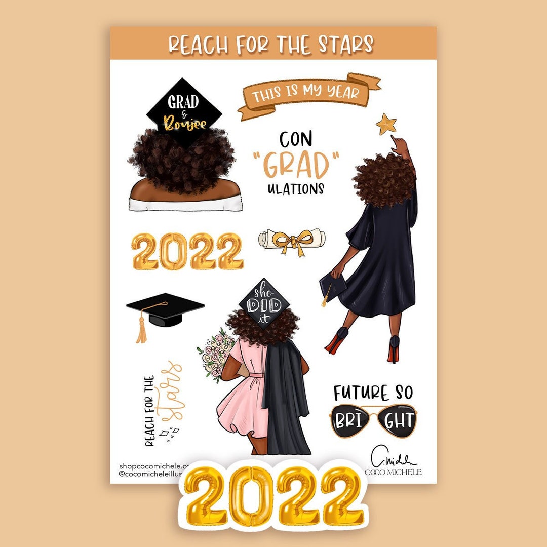 Reach for the Stars Graduation Sticker Sheet | Coco Michele - Etsy