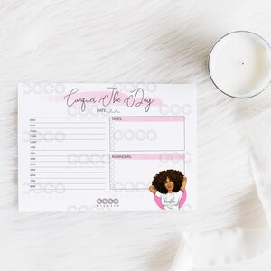 Printable Daily Planner With African American Illustration - Etsy