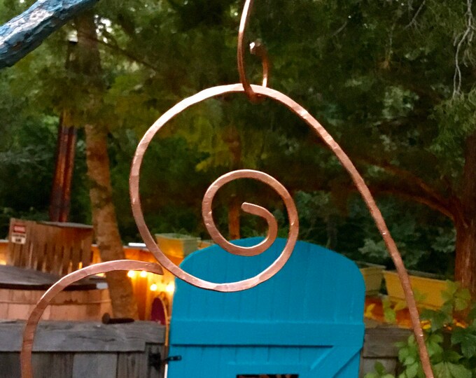 Shape of My Heart Hummingbird Perch Hammered Copper - Etsy