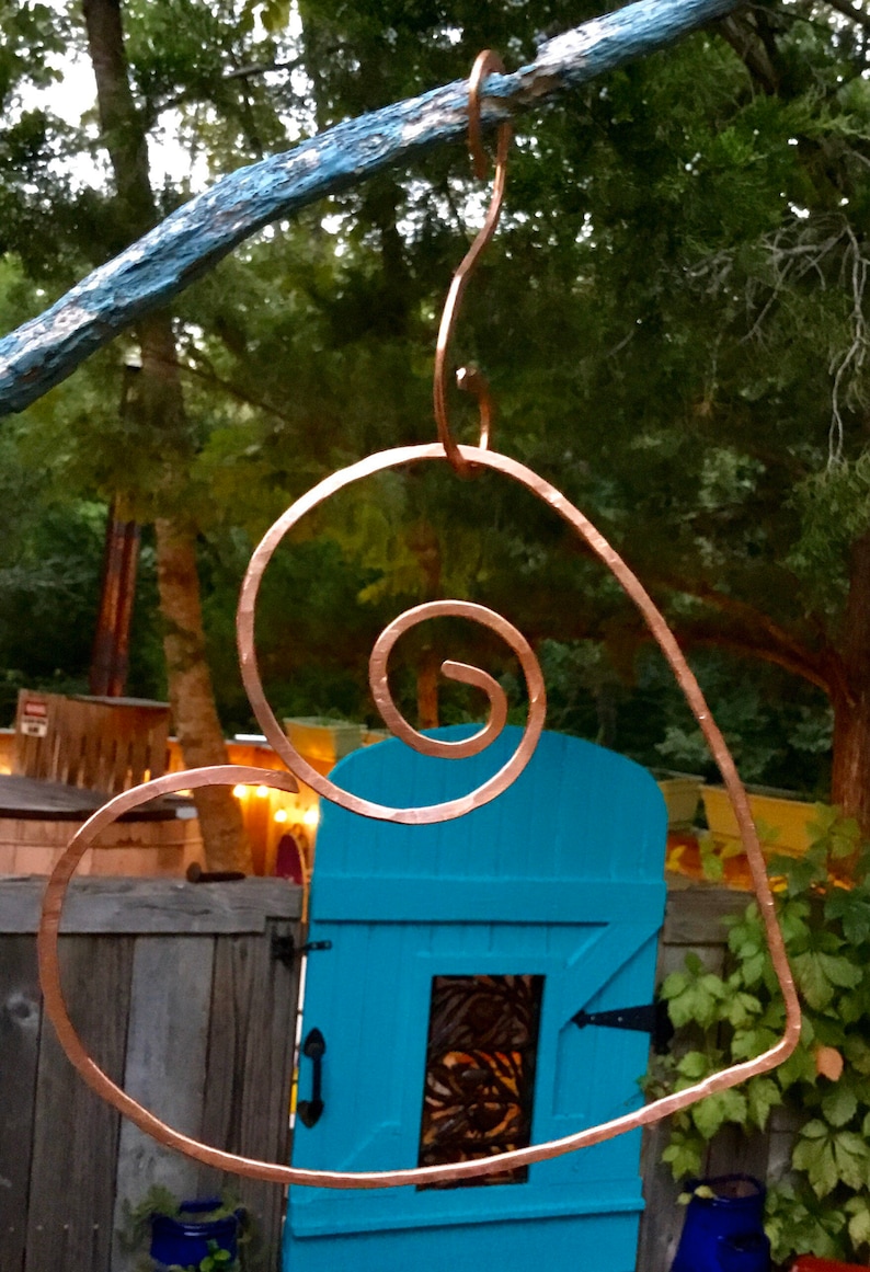 Shape of My Heart Hummingbird Perch Hammered Copper - Etsy
