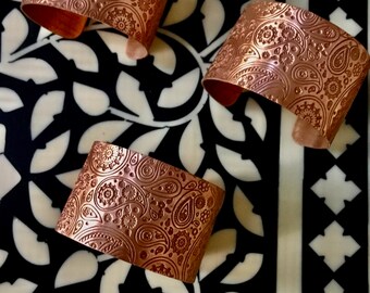 Solid Copper wave Cuff Bracelet - Etsy