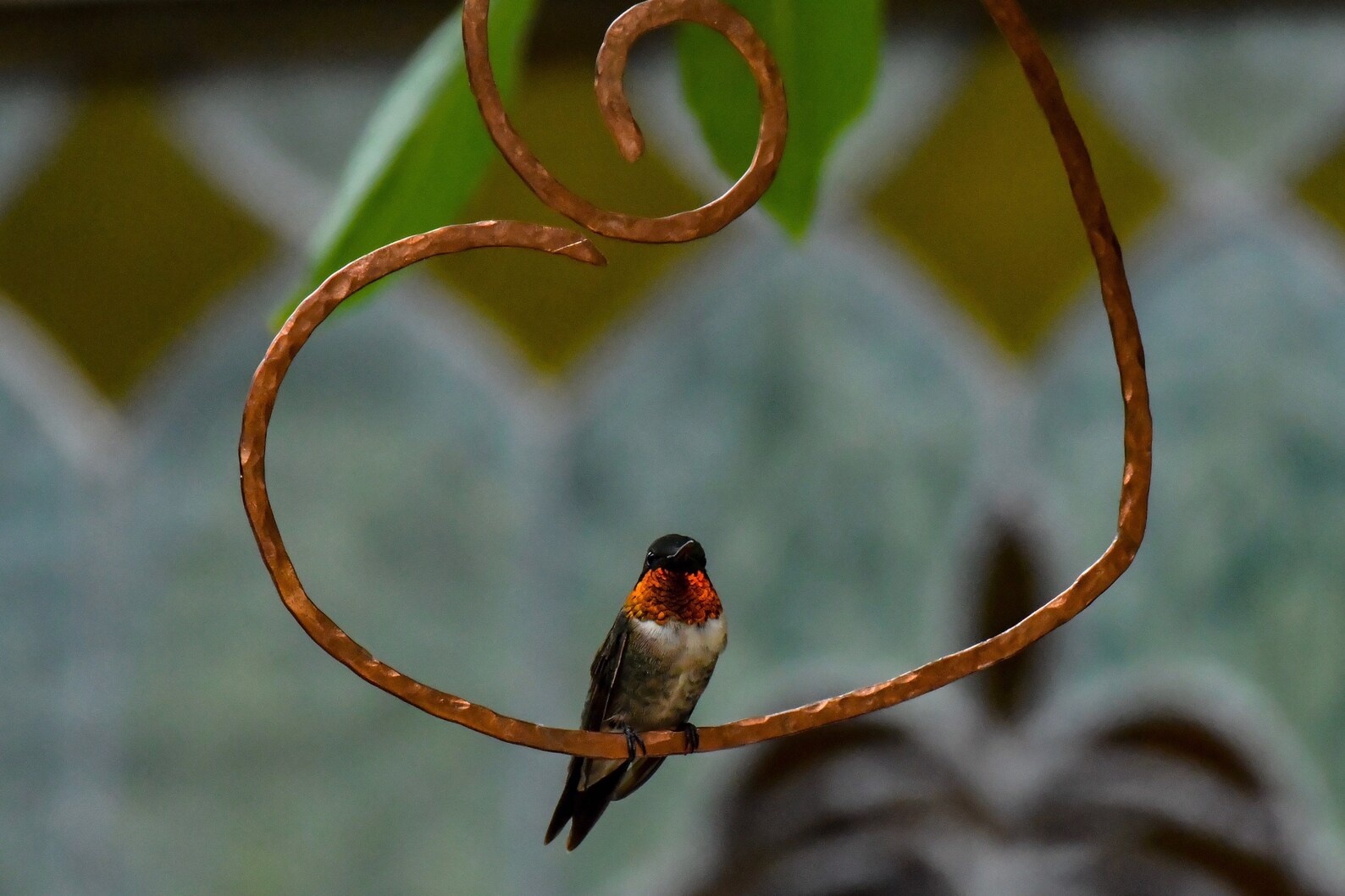 Shape of My Heart Hummingbird Perch Hammered Copper - Etsy