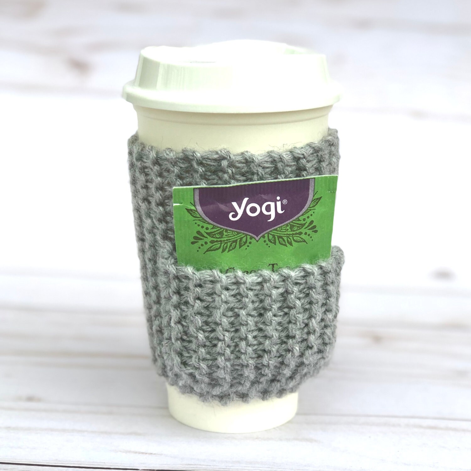 Knit Pocket Cup Cozy Pattern, Coffee Sleeve Knitting Pattern Gift Card ...