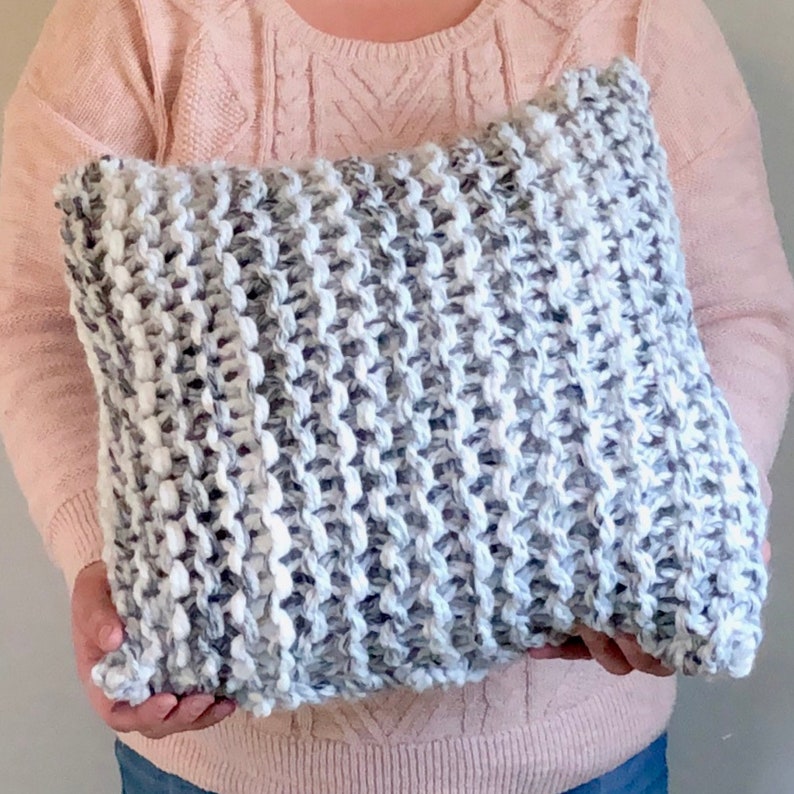 Pillow Cover Knitting Pattern, Chunky Knit Pillow Pattern, Easy Throw ...