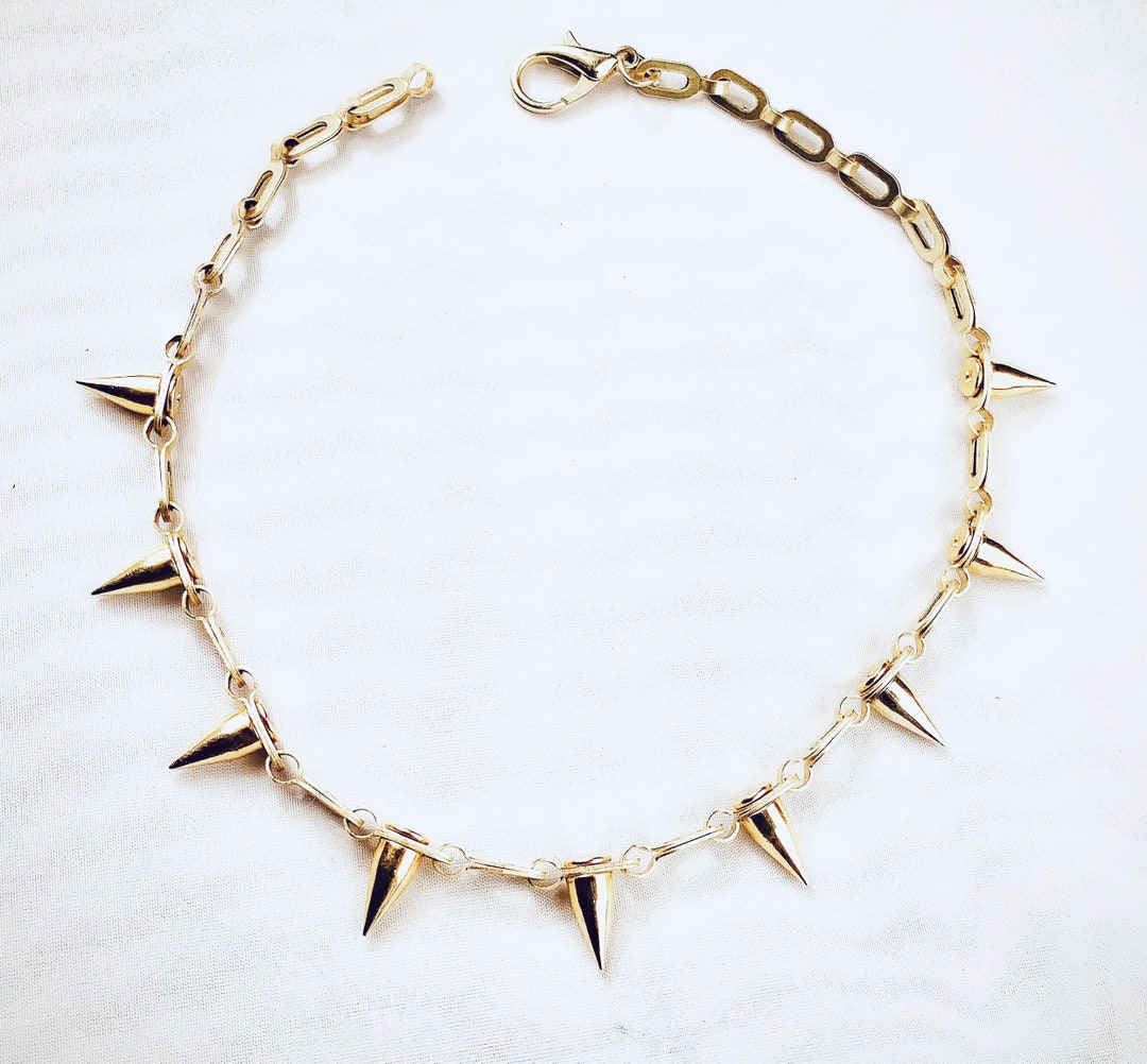 Gold Spike Necklace Choker/ Silver Spike Choker or Necklace Unique ...