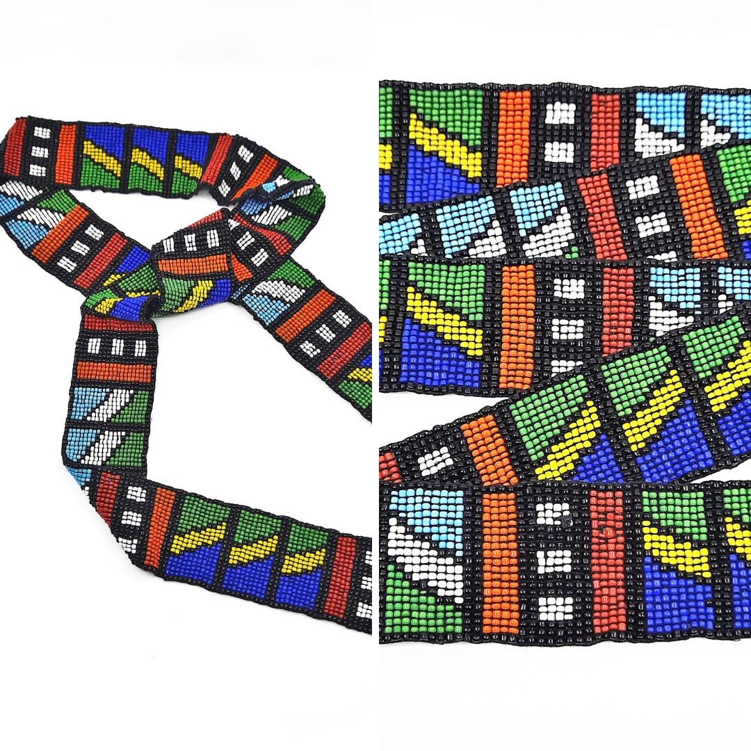 Vintage Beaded Belt Native American Inspired Long Handmade - Etsy