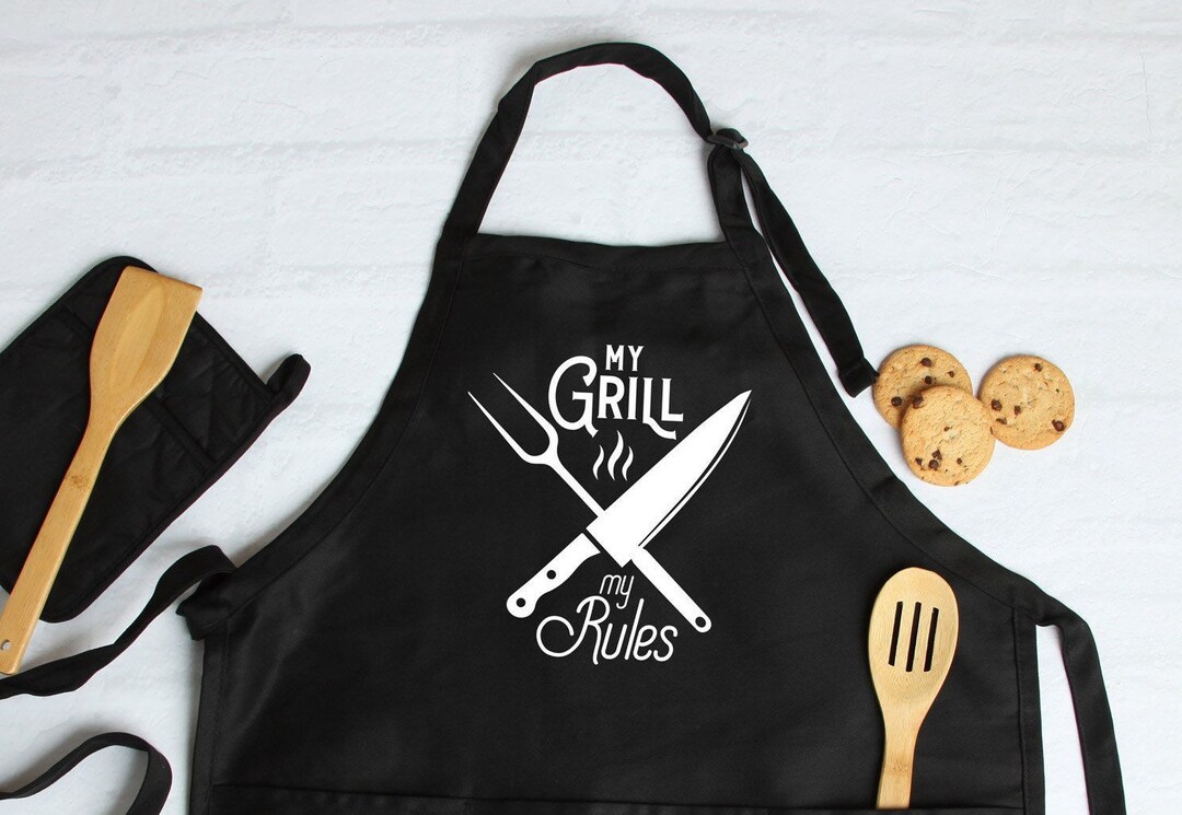 My Grill My Rules Apron, Apron for Men, Gift for Dads, Gift for Those ...