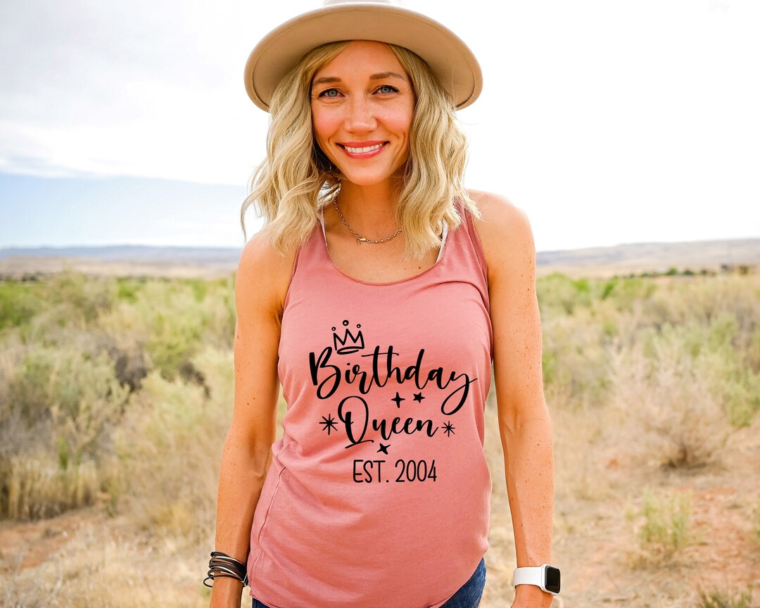 Birthday Queen Tank Top, Queen Birthday Tan Top, Birthday Year Tank Top ...