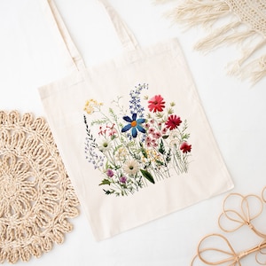 Wild Flowers Designer Bags, Wildflowers Flower Bags, Botanical Pattern ...