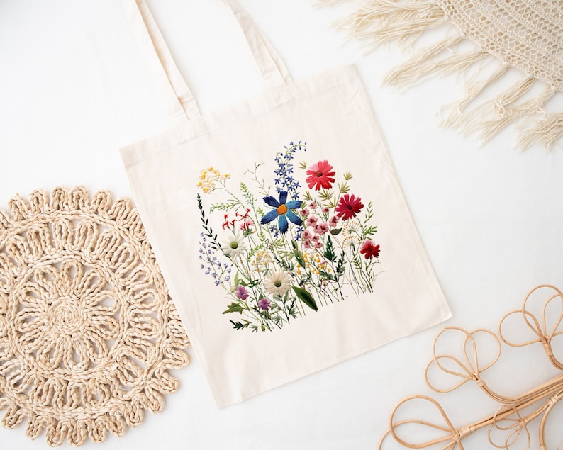 Wild Flowers Designer Bags, Wildflowers Flower Bags, Botanical Pattern ...