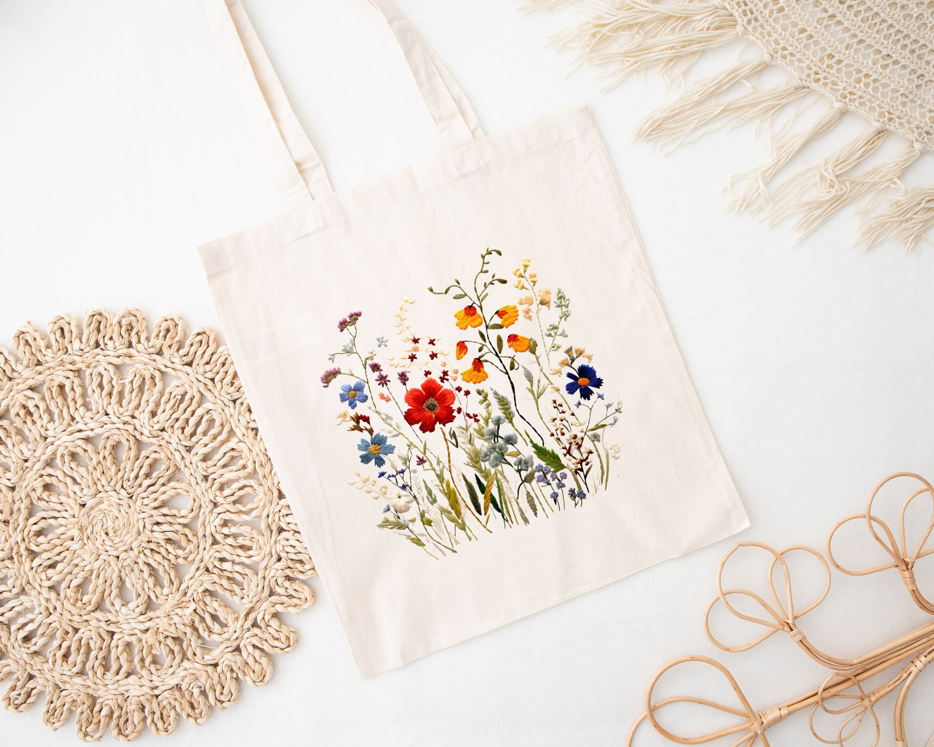 Wild Flowers Designer Bags, Wildflowers Flower Bags, Botanical Pattern ...
