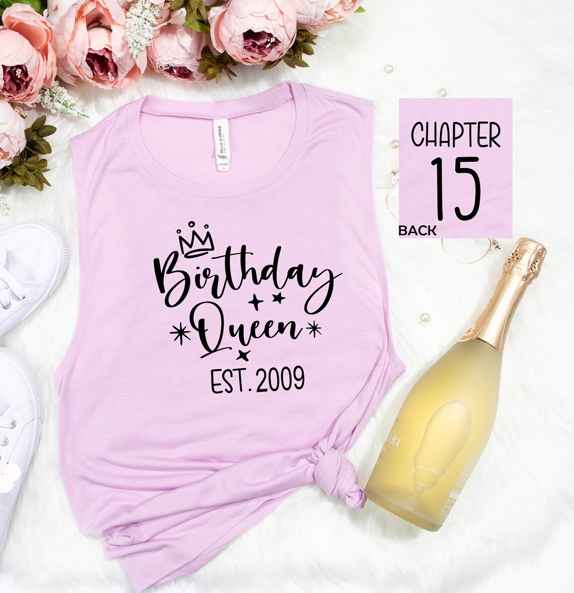 Birthday Queen Tank Top, Queen Birthday Tan Top, Birthday Year Tank Top ...