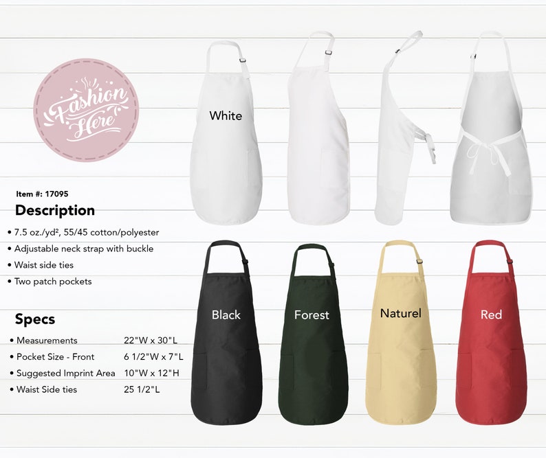 Custom Embroidered Chef Apron, Chef Printed Apron, Printed Kitchen ...
