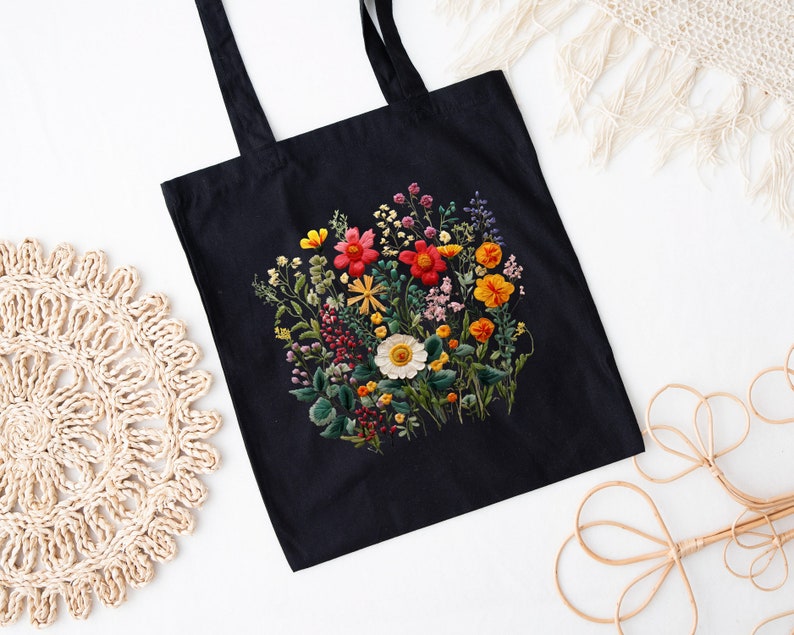 Wild Flowers Designer Bags, Wildflowers Flower Bags, Botanical Pattern ...