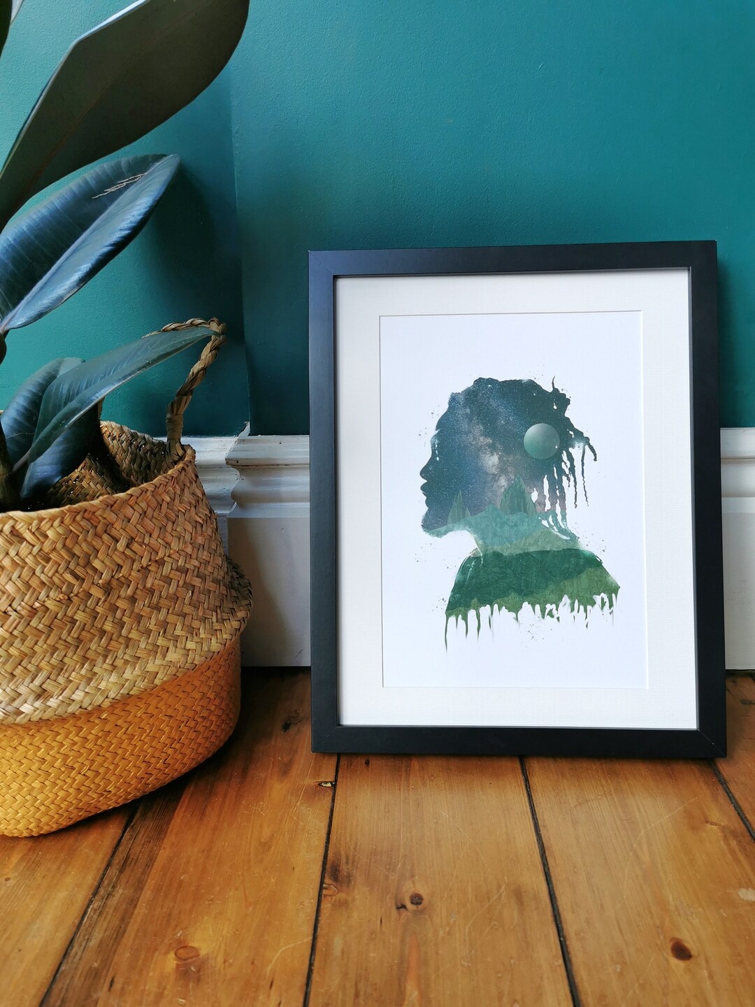 Dreadlocks Man Profile - Double Exposure Space Art Print - Etsy