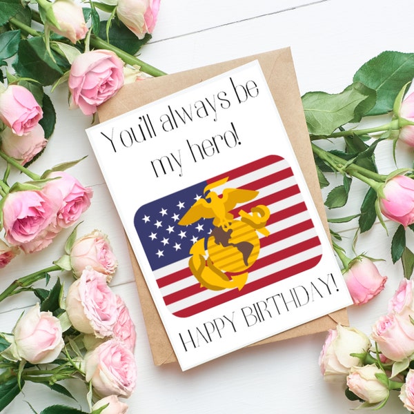 Printable Marine Birthday Card - Etsy