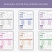 Monthly Budget Printable, 6 Colors, Income and Expense Worksheet, Money ...